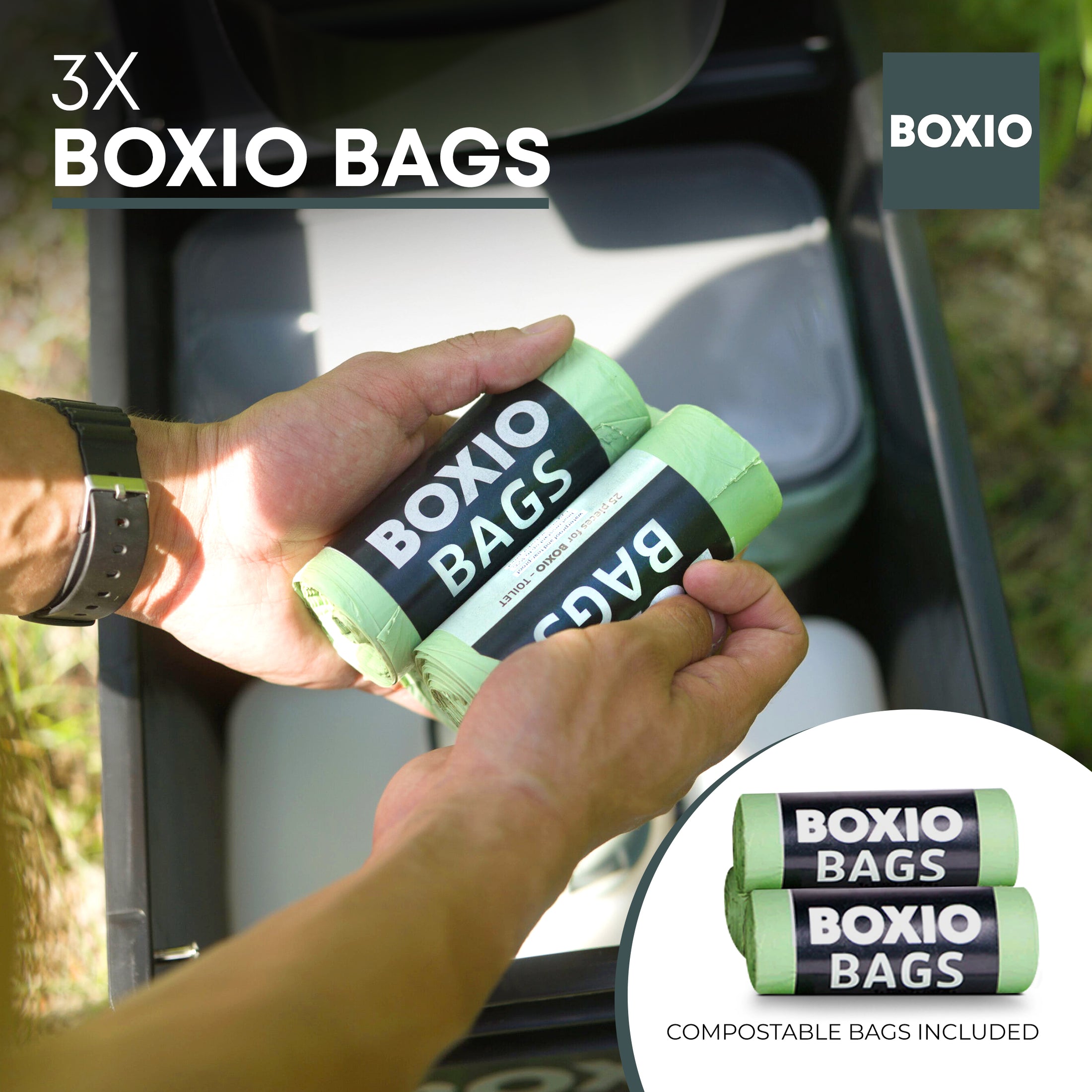 BOXIO TOILET Max + I Camping Composting Toilet Starter Kit